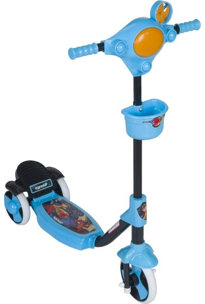 Taşpınar 3 Tekerli Frenli Sepetli Çocuk Scooter Turkuaz