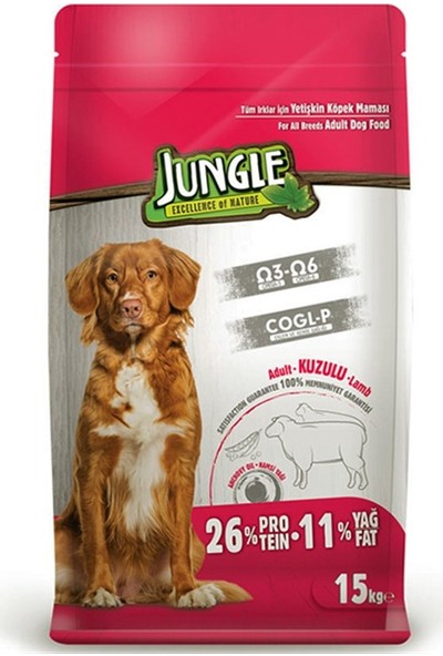 Jungle Kuzu Etli Yetişkin Köpek Maması 15 kg