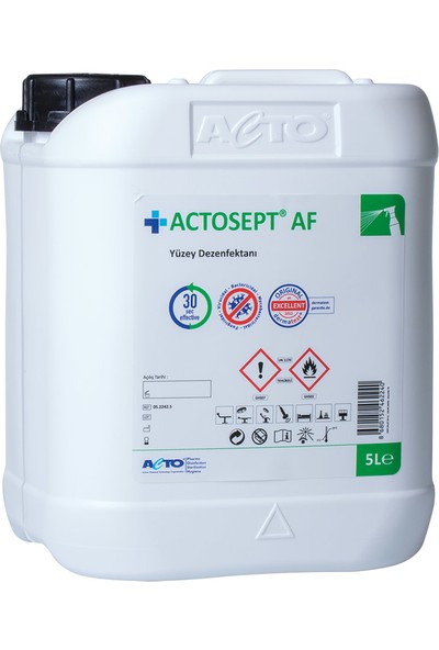 Actosept® Af Alkollü Hızlı Yüzey Dezenfektanı 5 Litre 30 Saniyede Etkili Actosept® Af Alkollü Hızlı Yüzey Dezenfektanı 5 Litre 30 Saniyede Etkili