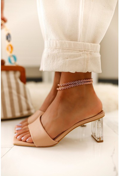 Limoya Elisa Nud Şeffaf Ökçeli Terlik