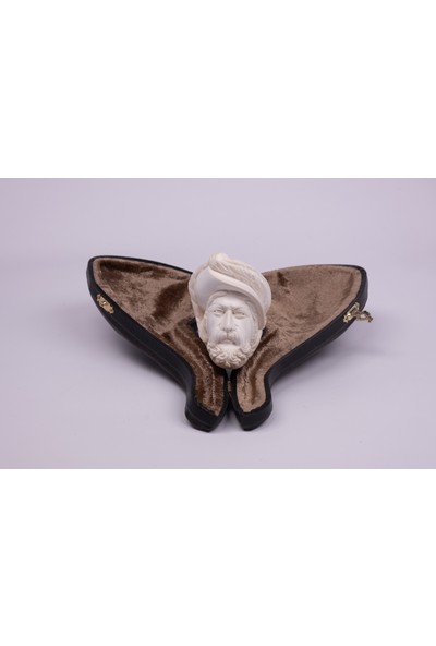 Fine Crafts El Işçiliği Osmanlı Padişah Figürlü Doğal Lüle Taşı Pipo Özel Kutulu