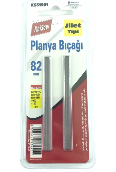 Knisaw KS51901 Planya Bıçağı Jilet Tipi 82 mm