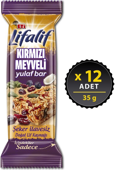 Eti Lifalif Kırmızı Meyveli Yulaf Bar 35 g x 12 Adet