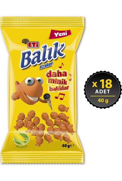 Eti Balık Mısırlı Kraker 40 g x 18 Adet