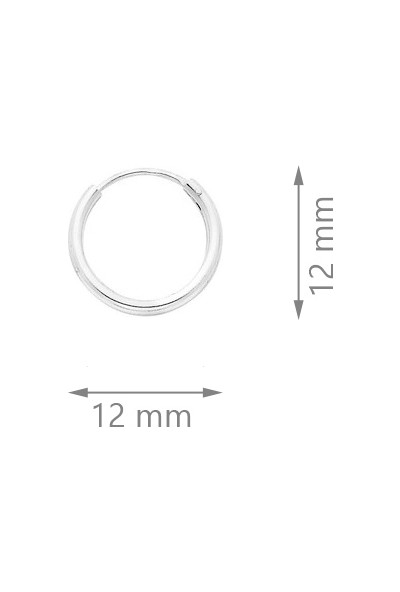 Altın Sepeti Beyaz Altın Halka Erkek Küpe