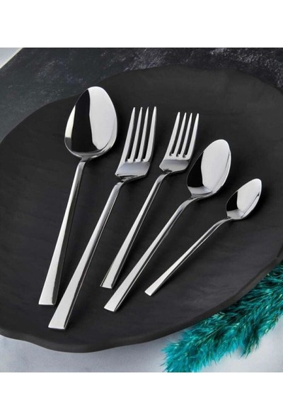 Emin Life 30 Parça Sade Paslanmaz Çelik Düz Çatal Kaşık Seti Takımı