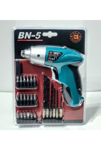 BN-5 Bn5 Turbo Şarjlı Matkap Vidalama 4.8 V 24 Parça Uç Hediyeli BN-5 Bn5 Turbo Şarjlı Matkap Vidalama 4.8 V 24 Parça Uç Hediyeli