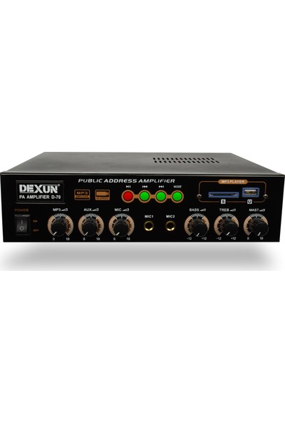 Dexun D-70 60 Watt 100 Volt Hat Trafolu Mikser Amfi D-70 Dexun D-70 60 Watt 100 Volt Hat Trafolu Mikser Amfi D-70