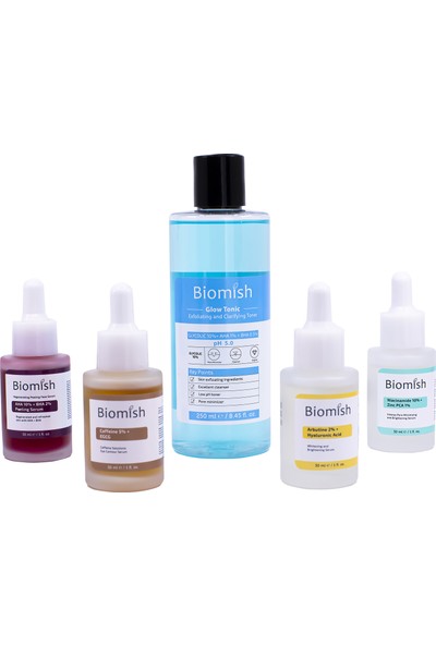 Biomish Cilt Bakımı 5'li Serum ve Tonik Set