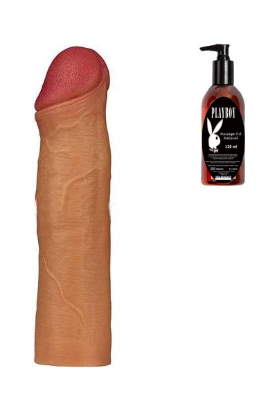 Lovetoy Gerçekçi Doku 18 cm Uzunluğunda 5 cm Dolgulu Kılıf ve Playboy Masaj Yağı Lovetoy Gerçekçi Doku 18 cm Uzunluğunda 5 cm Dolgulu Kılıf ve Playboy Masaj Yağı