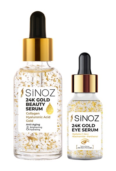 Sinoz 24K Altın Göz Çevresi & Yüz Bakım Serum Seti