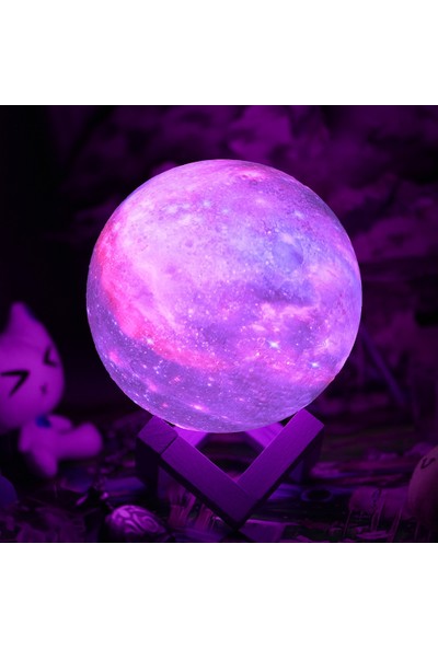 Şifa-Inur Standlı Orta Boy 3D Galaxy 7 Renk Değiştiren Moonlight Gece Lambası Şifa-Inur Standlı Orta Boy 3D Galaxy 7 Renk Değiştiren Moonlight Gece Lambası