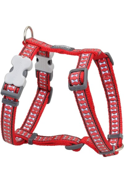 Red Dingo Reddingo Kırmızı Reflektörlü Kemik Desenli Göğüs Tasması 12 mm Red Dingo Reddingo Kırmızı Reflektörlü Kemik Desenli Göğüs Tasması 12 mm