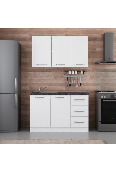 Evim 130 Cm Mutfak Dolabı Beyaz 130-B2 Evim 130 Cm Mutfak Dolabı Beyaz 130-B2