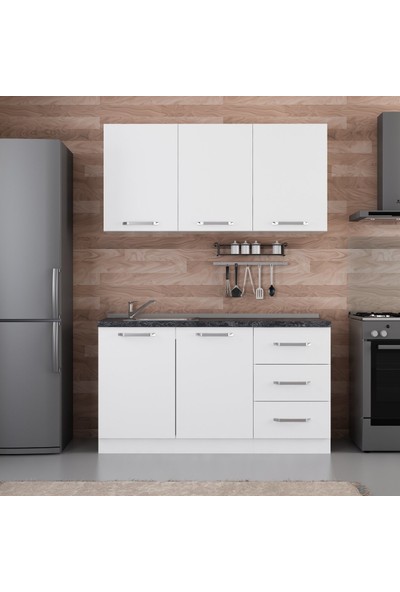 Evim 150 Cm Mutfak Dolabı Beyaz 150-B2 Evim 150 Cm Mutfak Dolabı Beyaz 150-B2