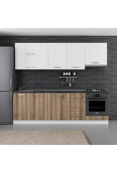 Minar 250 Cm Mutfak Dolabı Beyaz Dore 250-D8