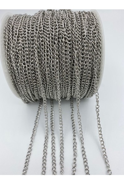 Hedef Bijuteri 100 Metre 1mm Kıvrık Zincir - 3.5mm Kalınlığında Nikel-Gümüş Renk Takı Aksesuar Zinciri Hedef Bijuteri 100 Metre 1mm Kıvrık Zincir - 3.5mm Kalınlığında Nikel-Gümüş Renk Takı Aksesuar Zinciri