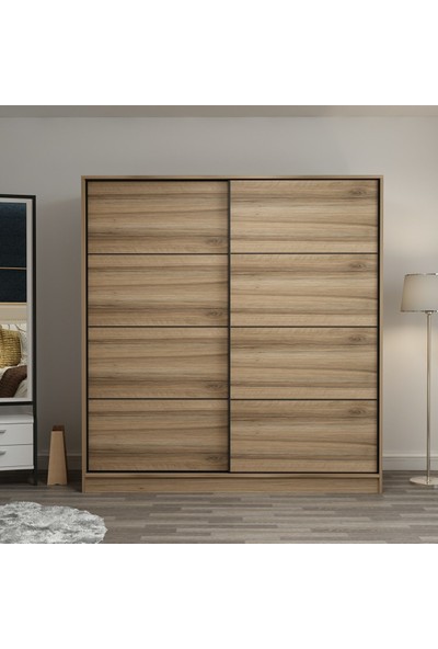 Minar Kale 2 Kapaklı Sürgülü Dolap 180 Cm - Dore