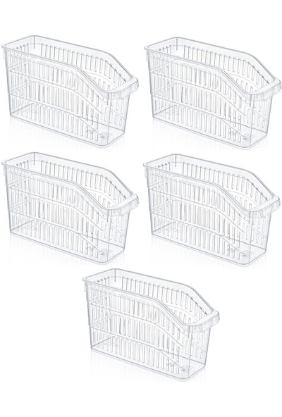 Sas Buzdolabı Sepeti Dolap Içi Düzenleyici Sepet Organizer Şeffaf 5 Adet 30X17X16