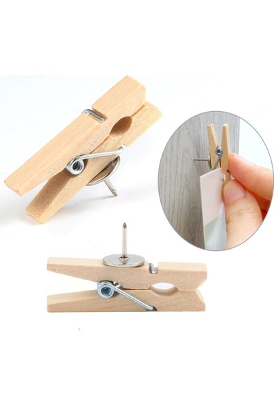 Livart Kağıt Tutucu Mandal Klips Mantar Pano İğnesi - 15'li