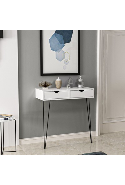 Minar Arya Modern Metal Ayaklı Dresuar - Beyaz Minar Arya Modern Metal Ayaklı Dresuar - Beyaz