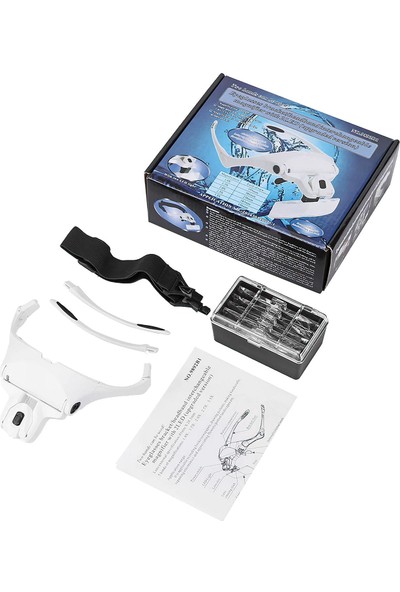 Zerx LED Işıklı Büyüteçli Kafa Bantlı Çalışma Gözlüğü Zerx LED Işıklı Büyüteçli Kafa Bantlı Çalışma Gözlüğü