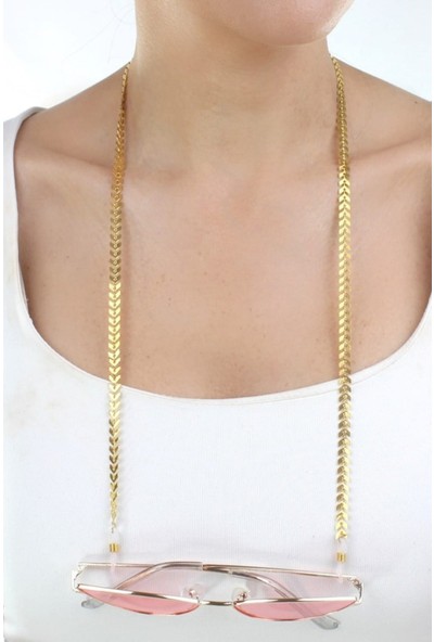 X-lady Accessories Kadın Gözlük Zinciri Balık Sırtı Gold