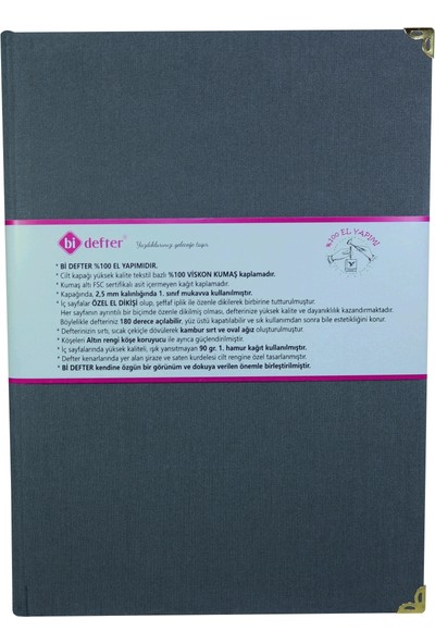 Bi Defter Müzik Nota Defteri - Özel El Yapımı, İplik Dikiş, Kumaş Ciltleme - A4 Anahtarlı-3 120 Sayfa 90 gr 21 x 29,5 cm Füme Bi Defter Müzik Nota Defteri - Özel El Yapımı, İplik Dikiş, Kumaş Ciltleme - A4 Anahtarlı-3 120 Sayfa 90 gr 21 x 29,5 cm Füme