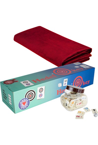 Hedef Okey Okey Takımı + Masa Örtüsü Bordo Set Hedef Okey Okey Takımı + Masa Örtüsü Bordo Set