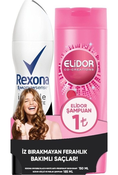 Rexona Deo Black & White 150 ml+ Elidor Şampuan 185 ml