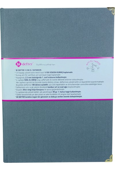 Bi Defter Müzik Nota Defteri - Özel El Yapımı, İplik Dikiş, Kumaş Ciltleme - A4 Anahtarsız-3 120 Sayfa 90 gr 21 x 29,5 cm Açık Gri Bi Defter Müzik Nota Defteri - Özel El Yapımı, İplik Dikiş, Kumaş Ciltleme - A4 Anahtarsız-3 120 Sayfa 90 gr 21 x 29,5 cm Açık Gri