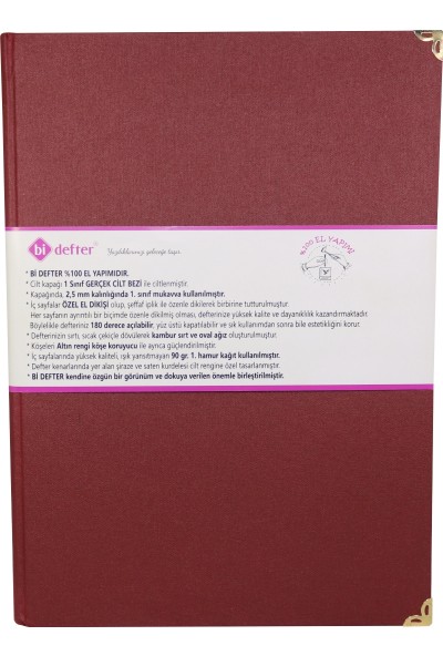 Bi Defter Müzik Nota Defteri - Özel El Yapımı, İplik Dikiş, Gerçek Cilt Bezi Ciltleme - A5 Anahtarsız-1 120 Sayfa 100 gr 14,5 x 21 cm Bordo Bi Defter Müzik Nota Defteri - Özel El Yapımı, İplik Dikiş, Gerçek Cilt Bezi Ciltleme - A5 Anahtarsız-1 120 Sayfa 100 gr 14,5 x 21 cm Bordo