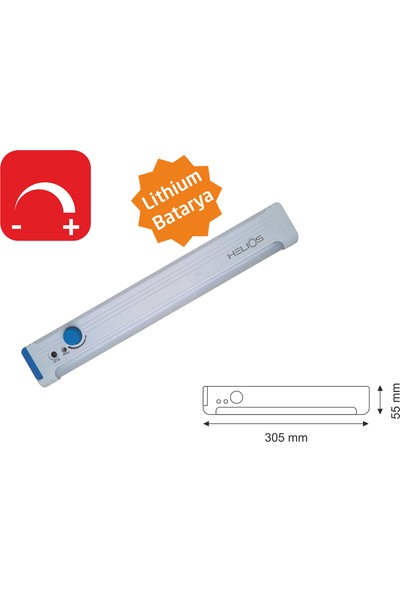 Helios Opto 80 Ledli Şarj Edilebilir Işıldak Lityum Batarya Dimlenebilir