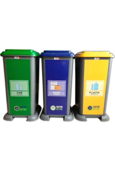 Boranın Çiftliği Geri Dönüşüm Atık Kutusu 3'lü Set