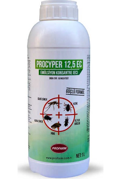 Profarm Procyper 12,5 Ec Bit Pire Kene Için Konsantre Ürün 1 Litre Profarm Procyper 12,5 Ec Bit Pire Kene Için Konsantre Ürün 1 Litre