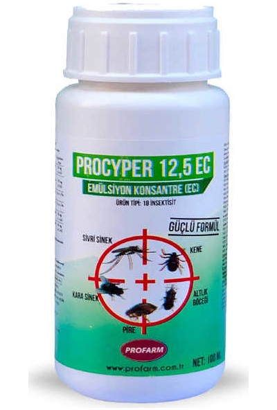 Profarm Procyper 12,5 Ec Bit Pire Kene Için Konsantre Ürün 100ML Profarm Procyper 12,5 Ec Bit Pire Kene Için Konsantre Ürün 100ML