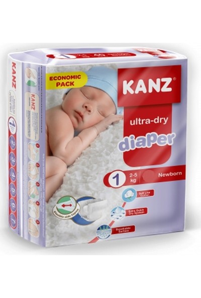 Kanz 1 Numara Bebek Bezi 2-5 kg Yenidoğan 40 Adet Kanz 1 Numara Bebek Bezi 2-5 kg Yenidoğan 40 Adet