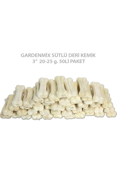 Garden Mix Gardenmix Sütlü Deri Kemik 8 cm 20-25 gr 50' Li Paket