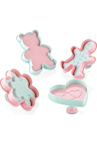 Sunplast Kurabiye Adam ve Ayıcık Kurabiye Kalıbı 4'lü Paket Sunplast Kurabiye Adam ve Ayıcık Kurabiye Kalıbı 4'lü Paket