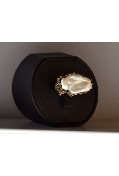 Mplus Sanat Zarif Dal Montür Elips Inci Ayarlanabilir Yüzük