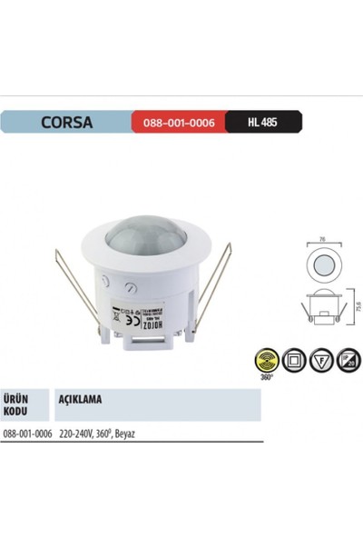 Horoz Corsa-Sıva Altı Sensör 1200W