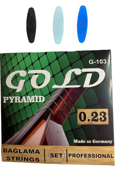 Gold Profesyonel 0.23 Saz Teli Bağlama Teli ve 3 Adet Tezene Gold Profesyonel 0.23 Saz Teli Bağlama Teli ve 3 Adet Tezene