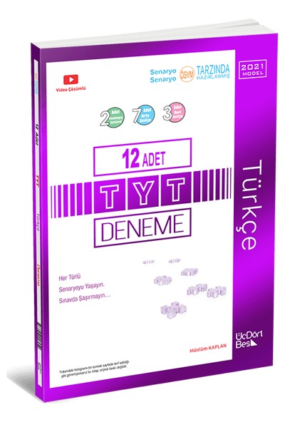 ÜçDörtBeş Yayınları TYT Türkçe 12 Deneme