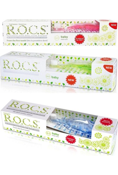Rocs Baby Extra Yumuşak Diş Fırçası ve Diş Macunu Seti (0-3 Yaş) Rocs Baby Extra Yumuşak Diş Fırçası ve Diş Macunu Seti (0-3 Yaş)
