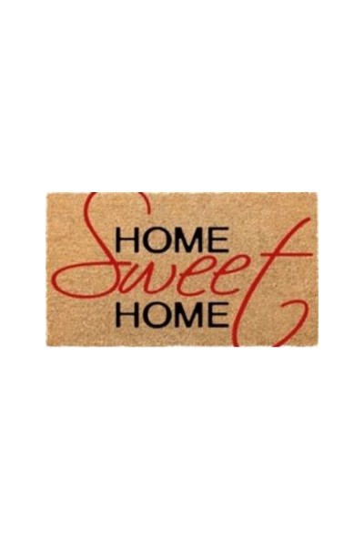 Giz Home Koko Kapı Paspası 35 x 60 cm Home Sweet Home Kırmızı