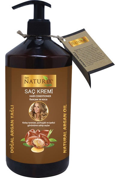 Naturix Tüm Saç Tipleri Için Doğal Argan Yağlı Saç Bakım Kremi 500 ml Naturix Tüm Saç Tipleri Için Doğal Argan Yağlı Saç Bakım Kremi 500 ml
