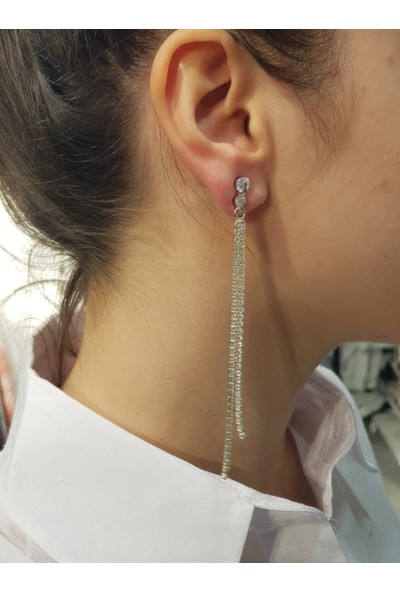 Combin Accessory Zirkon Taşlı Şerit Küpe Combin Accessory Zirkon Taşlı Şerit Küpe
