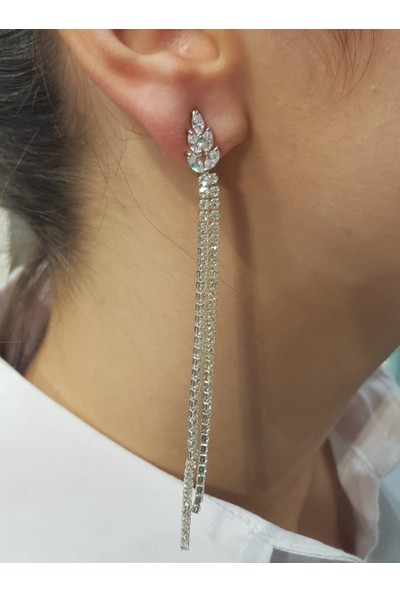 Combin Accessory Zirkon Taşlı Şerit Küpe Combin Accessory Zirkon Taşlı Şerit Küpe