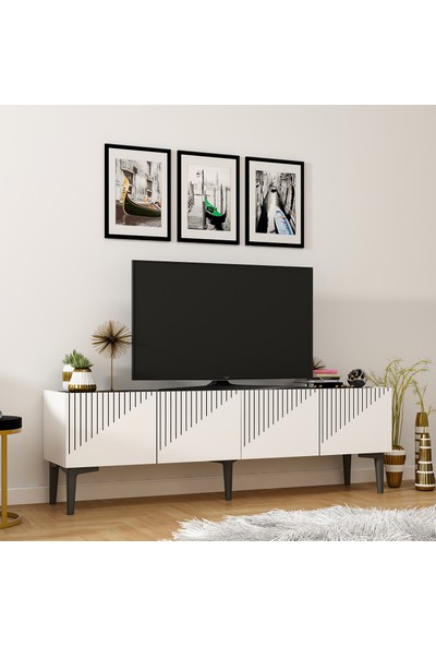 Cantek Draw Tv Ünitesi Beyaz-Royalmermer Cantek Draw Tv Ünitesi Beyaz-Royalmermer