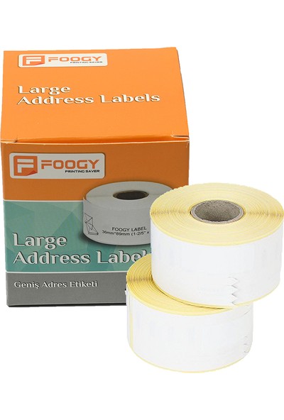 Foogy Dymo LW Muadili Adres Etiketi Orta-89 mm X 36 mm Foogy Dymo LW Muadili Adres Etiketi Orta-89 mm X 36 mm